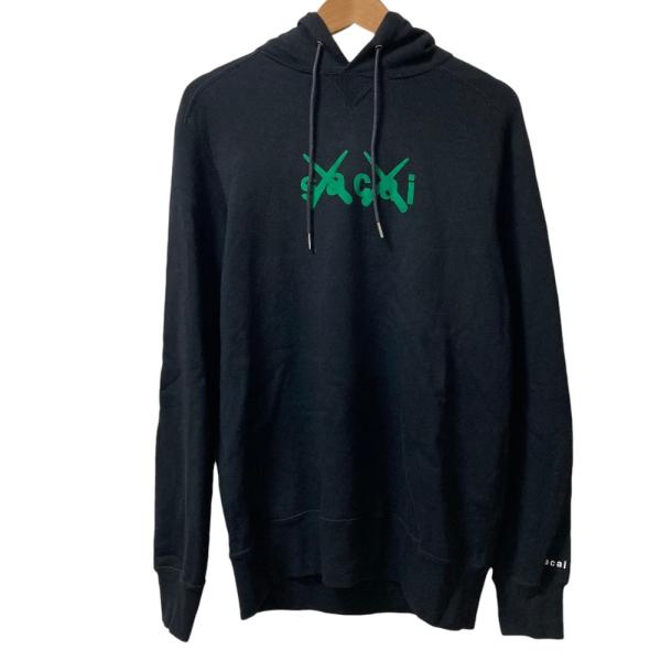 【商品名】sacai×KAWS サカイ×カウズ Flock Print Hoodie プルオーバーパーカー 21-0286S サイズ2 ブラック×グリーン【ブランド】Sacai サカイ【対象】ユニセックス【ランク】SA ※若干の使用感はある...