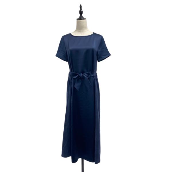 【商品名】Max Mara WEEKEND マックスマーラウィークエンド ウエストリボン 異素材切替し ストレッチ ロングワンピース サイズS ネイビー【ブランド】MAX MARA WEEK END マックスマーラ ウィークエンド【対象】レ...
