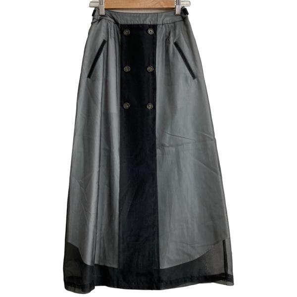 【商品名】AMERI アメリ MEDI SHEER TRENCH SKIRT シアー ロングスカート 02110950570 サイズS ブラック【ブランド】AMERI アメリ【対象】レディース【ランク】SA ※若干の使用感はあるが、全体的に...