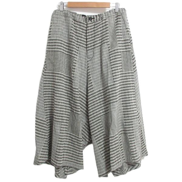 【商品名】Y's Yohji Yamamoto ワイズ ヨウジヤマモト 千鳥格子柄 イージーサルエルパンツ YV-P15-011 サイズ2 グレー ブラック【ブランド】Y's ワイズ【対象】レディース【ランク】SA ※若干の使用感はあるが、...