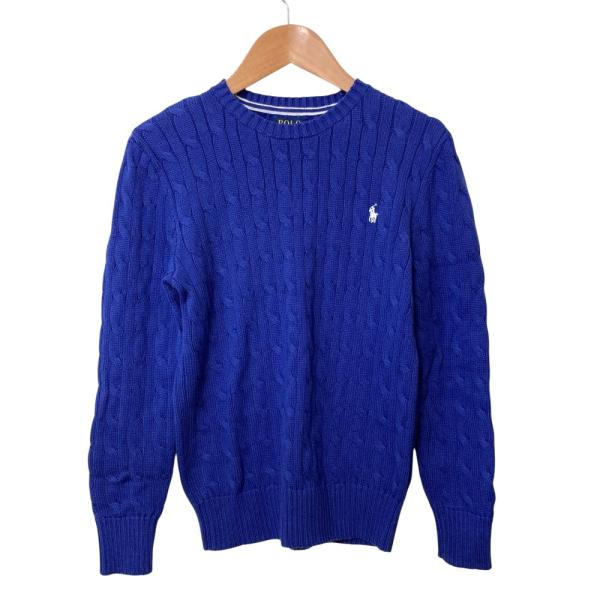 【商品名】POLO RALPH LAUREN ポロラルフローレン キッズ ケーブルニット セーター サイズM ブルー【ブランド】POLO RALPH LAUREN ポロ・ラルフローレン【対象】キッズ【ランク】SA ※若干の使用感はあるが、全...