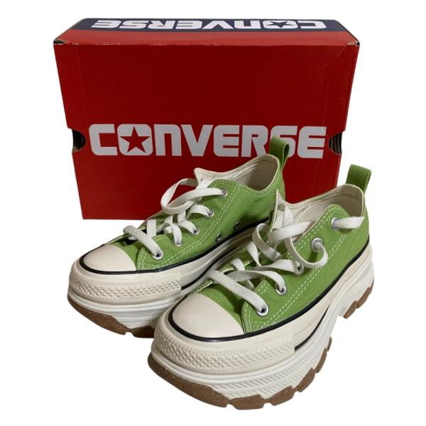 【商品名】CONVERSE コンバース オールスター トレックウェーブ OX 厚底 ボリュームソール スニーカー 22.5cm グリーン【ブランド】CONVERSE コンバース【対象】レディース【ランク】SA ※若干の使用感はあるが、全体的...