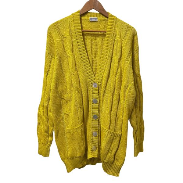 【商品名】AGNONA アニオナ 長袖 Vネック ケーブルニット カーディガン オーバーサイズ 46 イエロー【ブランド】Agnona アニオナ【対象】レディース【ランク】SA ※若干の使用感はあるが、全体的に状態の良い商品【カラー】イエト...