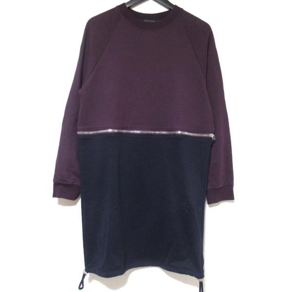 【商品名】CEDRIC CHARLIER セドリックシャルリエ 2way 長袖 ひざ丈 ワンピース トレーナー プルオーバー I38サイズ パープル ネイビー【ブランド】CEDRIC CHARLIER セドリックシャルリエ【対象】レディース...