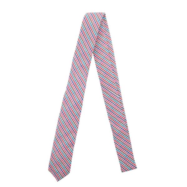 【商品名】CARVEN カルヴェン チェック コットン シアサッカー生地 ナローネクタイ 細ネクタイ マルチカラー CRAVATE CARRO【ブランド】CARVEN カルヴェン【対象】メンズ【ランク】NS ※新品同様の商品・未使用品【カラ...