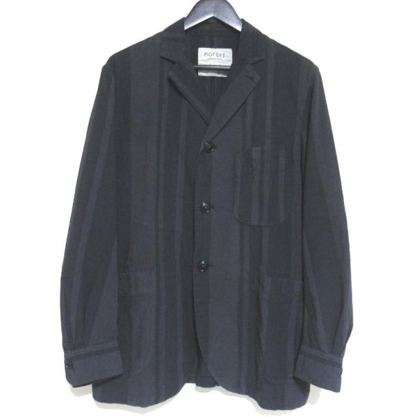 【商品名】norbit ノービット ストライプ柄 シングル テーラードジャケット シャツジャケット グレー×ブラック【ブランド】norbit ノービット【対象】メンズ【ランク】SA ※若干の使用感はあるが、全体的に状態の良い商品【カラー】グ...