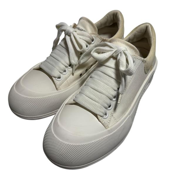 【商品名】Alexander McQueen アレキサンダーマックイーン Plimsoll スニーカー 654593 サイズ38 24.5cm相当 ホワイト【ブランド】Alexander McQueen アレキサンダーマックイーン【対象】レ...