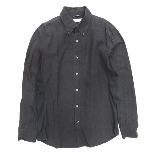 【商品名】junhashimoto ジュンハシモト サイドジャージ ボタンダウン シャツ 長袖 トップス カットソー 4 黒 ブラック【ブランド】junhashimoto ジュンハシモト【対象】メンズ【ランク】SA ※若干の使用感はあるが、...