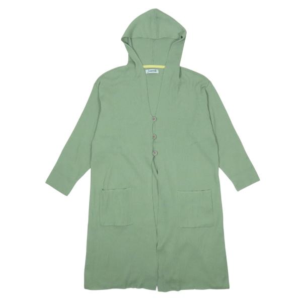 【商品名】Jocomomola ホコモモラ Sello セリョ フーディ ニット ロング カーディガン コート 長袖 トップス 40 緑 グリーン【ブランド】Jocomomola ホコモモラ【対象】レディース【ランク】SA ※若干の使用感は...