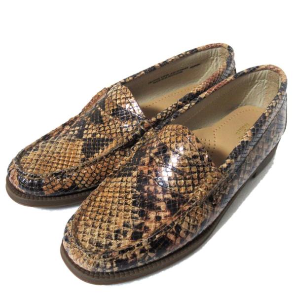 【商品名】G.H.BASS&amp;CO. WEEJUNS ジーエイチバス ウィージャンズ パイソン柄 コインローファー サイズ6.5 24cm相当 ベージュ系【ブランド】G.H. Bass Weejuns ジーエイチバス ウィージャンズ【...