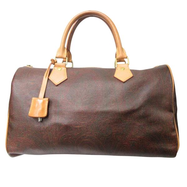 【商品名】ETRO エトロ ミニ ボストン バッグ 鞄 PVC アルニカ ペイズリー柄 ロゴ 南京錠 茶 ブラウン【ブランド】ETRO エトロ【対象】ユニセックス【ランク】SA ※若干の使用感はあるが、全体的に状態の良い商品【カラー】茶 ブ...