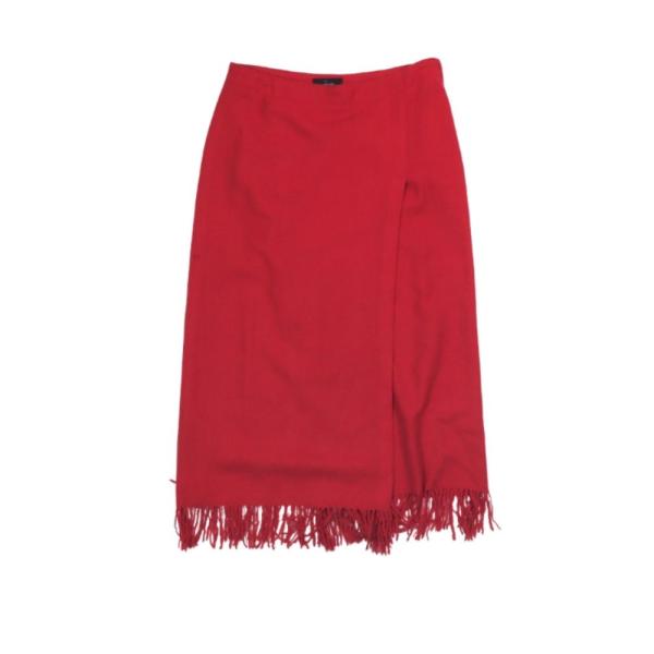 【商品名】LEQUIPE YOSHIE INABA レキップ ヨシエイナバ ウール100％ フリンジ ラップスカート サイドジップ ボトムス 11 赤 レッド【ブランド】L'EQUIPE YOSHIE INABA レキップヨシエイナバ【対象...