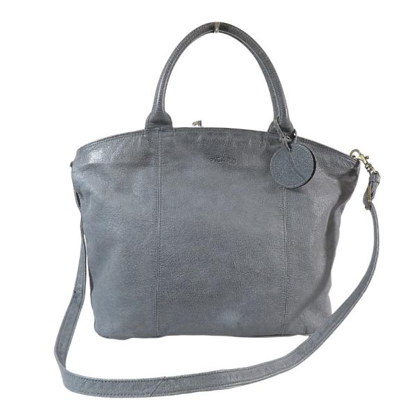 【商品名】PICARD ピカード 2WAY レザーバッグ ロゴ 刻印 ハンドバッグ ショルダーバッグ 革鞄 グレー系【ブランド】PICARD ピカード【対象】レディース【ランク】A ※使用感はあるが、傷や汚れの少ない商品【カラー】グレー系【...