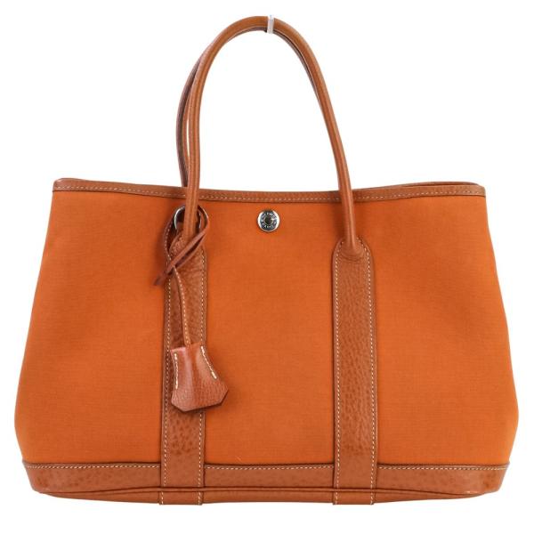 【商品名】Hermes エルメス ガーデンパーティー TPM トワルオフィシエ×ネゴンダ トートバッグ ポティロン オレンジ □I刻印【ブランド】HERMES エルメス【対象】レディース【ランク】A ※使用感はあるが、傷や汚れの少ない商品【...