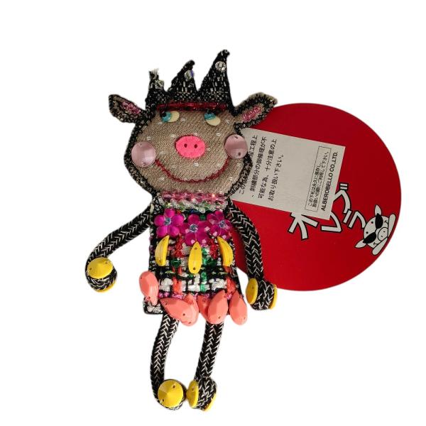 【商品名】OLLEBOREBLA オレボレブラ アルベロベロ ぶたさん スパンコール ビーズ刺繍 ピンブローチ 866624 ピンク 【ブランド】OLLEBOREBLA オレボレブラ【対象】レディース【ランク】NS ※新品同様の商品・未使用...