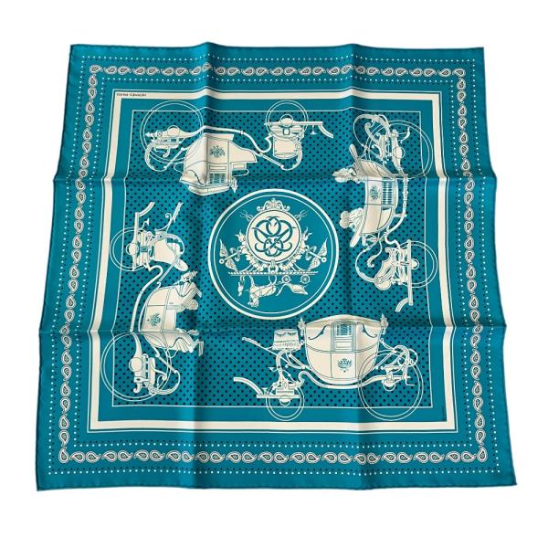 【商品名】HERMES エルメス カレ55 Ex-Libris Turquoise コーラス・ステラルム エクスリブリス スカーフ ターコイズブルー【ブランド】HERMES エルメス【対象】レディース【ランク】S ※ほとんど使用がなく、とて...