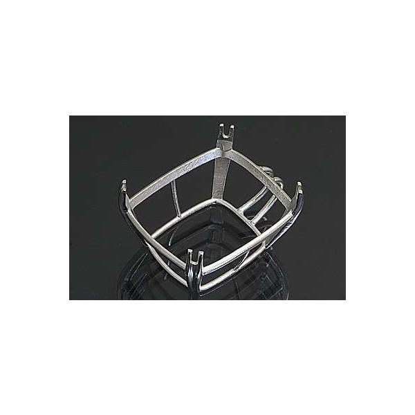 2本の割爪デザインの大粒スクエア用空枠です。厚みやカットの形状によりセットの可否が変わりますので、お手持ちのルースのサイズを計測の上ご相談下さい。この枠にはスクエア25ミリ×21ミリ（誤差0.3ミリ）のルースを留めることが出来ます。○ルース...