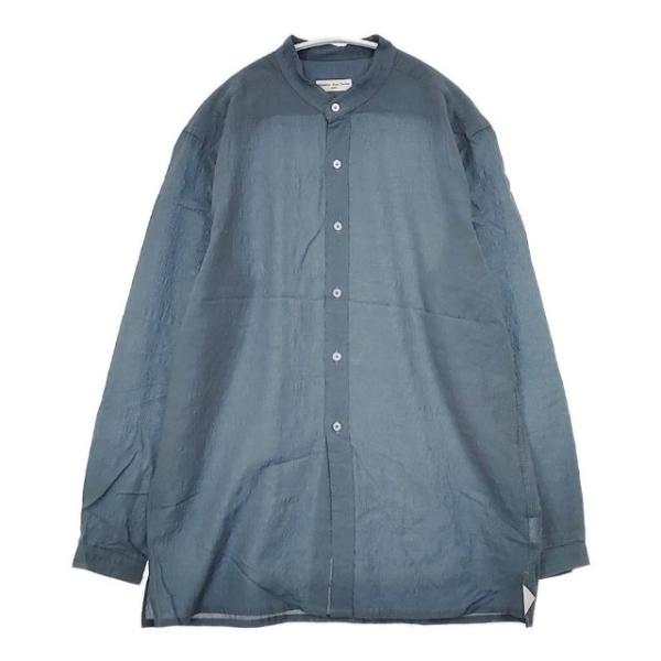 M100043-935108-129    AQUELLOS OJOS VERDES bishu バンドカラーシャツ aov-42f-sc12-5 ウールキュプラ ブルーグレー アケヨスオホスヴェルデス 5-1120M 100043【参考ラ...