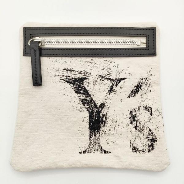 L100169-913008-49    Y's KASURE POUCH S 小物入れ YB-A04-091 ポーチ 24AW ホワイト ブラック ワイズ/Yohji 5-0813G 100169【参考ランク】A【全体の印象】使用感が少な...