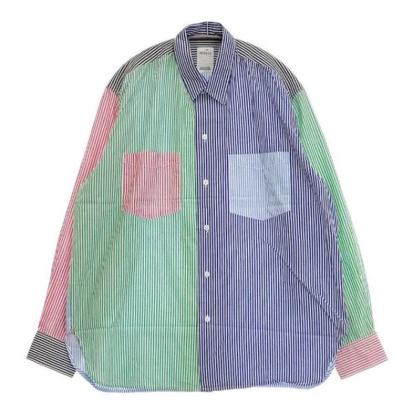 M100389-911708-49    THE NERDYS CRAZY Pattern Shirt 定価19800円 ストライプ 長袖シャツ マルチカラー ザナーディーズ 5-1201M 100389【参考ランク】A-B【全体の印象】や...