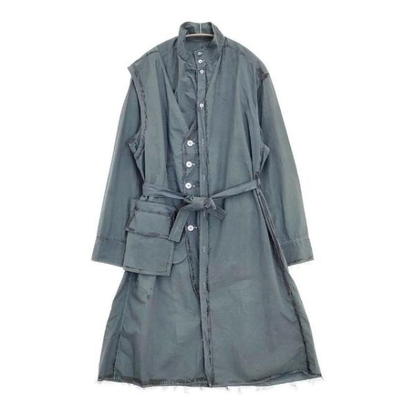 M100488-957208-189    KHOKI コッキ Electic Shirt Vest 定価74800円 シャツベスト ロングシャツ コート ブルーグレー 5-1204M 100488【参考ランク】B【全体の印象】使用感が見受...