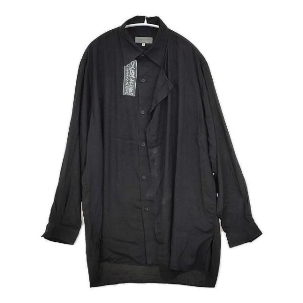 M100645-944408-189    Yohji Yamamoto POUR HOMME ダブルテンセル HD-B30-203 長袖シャツ ブラック ヨウジヤマモトプールオム 6-0411M 100645【参考ランク】B【全体の印象】...