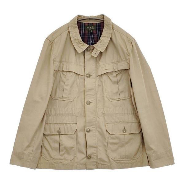 M100956-915608-59    Eddie Bauer サファリジャケット XL コットン ジャケット ベージュ エディー・バウアー 5-1205M 100956【参考ランク】B【全体の印象】使用感が見受けられますが、使用する上で...