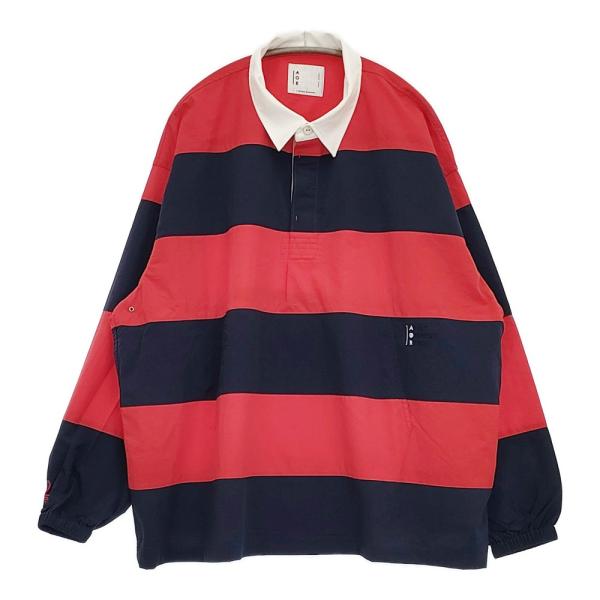 M101136-926008-89    ADULT ORIENTED ROBES Rugby AOR ナイロンシャツ ワイドボーダー レッド ネイビー アダルトオリエンテッドローブス 6-0222M 101136【参考ランク】A-B【全体...