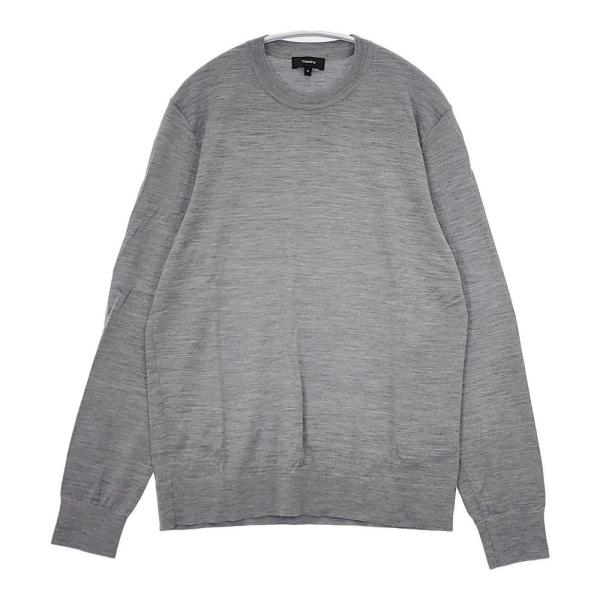 M101355-911708-49    theory CREW NECK PO REGAL WOOL サイズM 薄手 クルーネック ウール セーター ニット ライトグレー セオリー 6-0109T 101355【参考ランク】A-B【全体の...