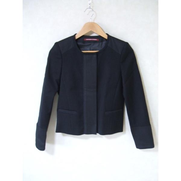 L195715-191430817-59    COMPTOIR DES COTONNIERS PERGOLA サイズ34 ノーカラージャケット ブラック レディース コントワーデコトニエ 2-0929T 195715【参考ランク】A【全体...