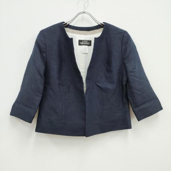 L199736-95208-39    J.CREW BAIRD McNUTT社 リネン ジャケット スカート セットアップ ネイビー ジェイクルー 3-0421M 199736【参考ランク】B-C【全体の印象】使用感・ダメージがあります。...