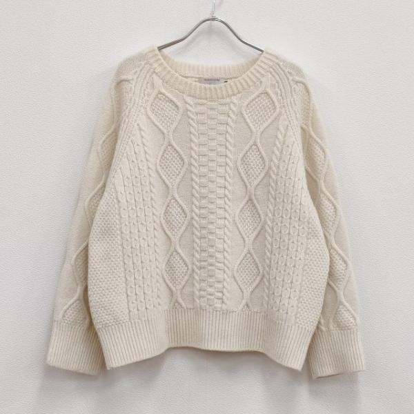 L209190-931208-99    ISLAND TIDES for LessageアランニットPO 定価19800円 18200 サイズ34 ニット アイボリー アイランドタイド 3-0104T 209190【参考ランク】B【全体の...