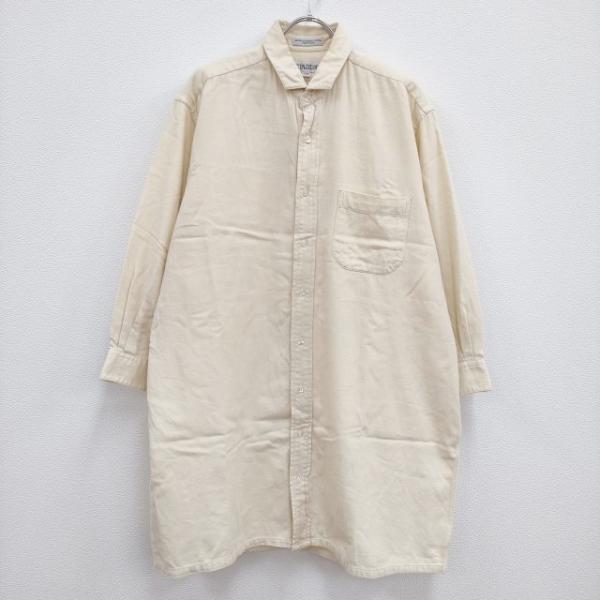 L220548-913208-49    INDIVIDUALIZED SHIRTS USA製 起毛コットン チュニック ロング丈 シャツ オフホワイト インディビジュアライズドシャツ 3-1002T 220548【参考ランク】B【全体の印...