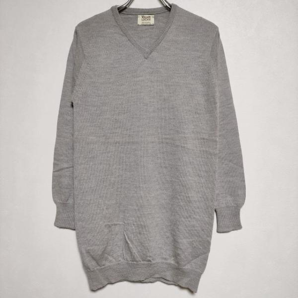 L224806-19160082-59    WILLIAM LOCKIE スコットランド製 Vネック ウール セーター ニット グレー ウィリアムロッキー 3-1104T 224806【参考ランク】A-B【全体の印象】やや使用感はあります...