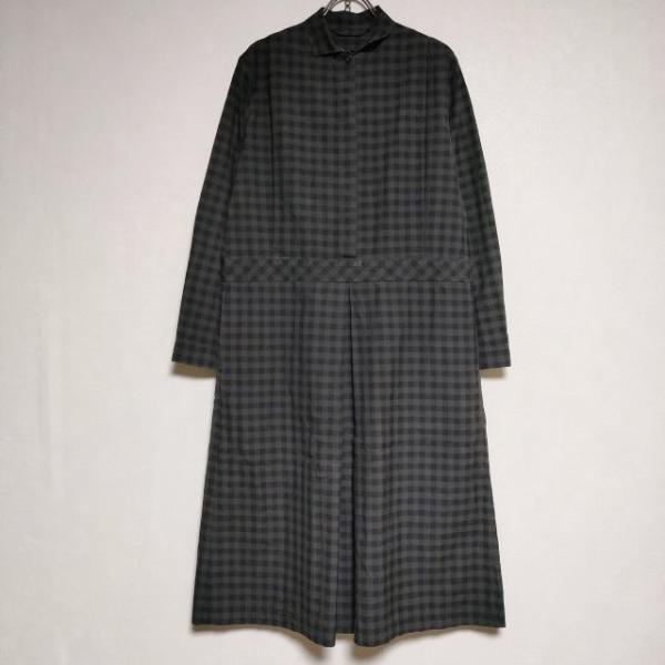 L227469-191500819-59    Lin francais d'antan コットン チェック ワンピース チャコールグレー ランフランセダンタン 4-0415M 227469【参考ランク】B-C【全体の印象】使用感・ダメージ...