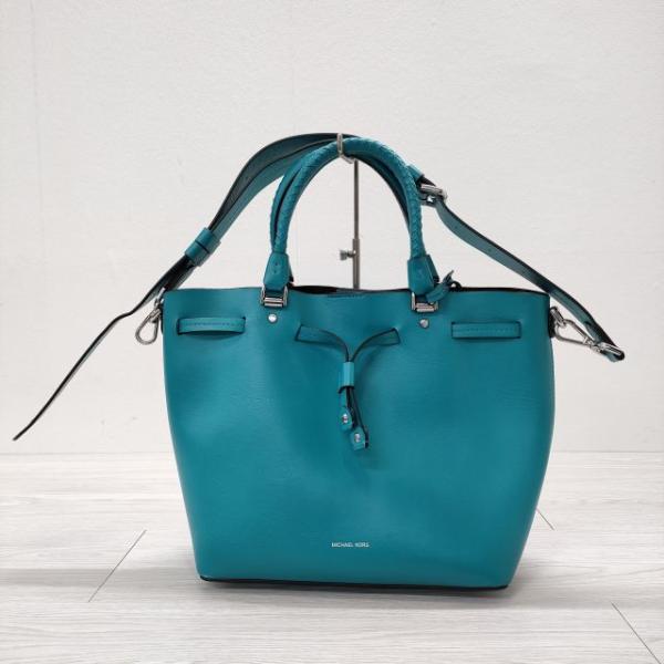 L231055-923408-129    Michael Kors BLAKELY ミディアム バケットバッグ レザー 2way ショルダーバッグ トートバッグ ミズイロ マイケルコース 4-0118G 231055【参考ランク】A-B【...