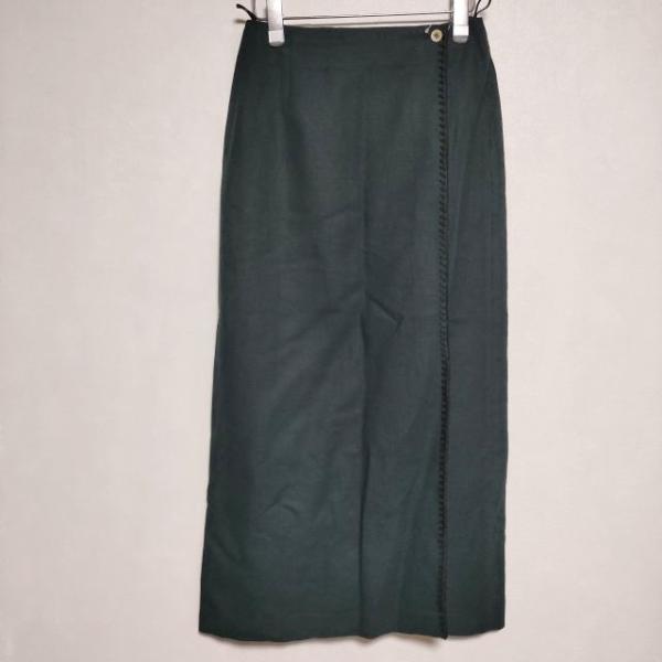 L235050-1960813-19    alain manoukian リネン ステッチ 36 リネンコットン ロングスカート チャコールグレー アランマヌキャン 4-0427M 235050【参考ランク】A【全体の印象】使用感が少なく...