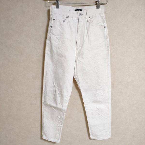 L235655-191800815-69    YLEVE 13.5oz DENIM HIGH WAIST TAPERED 定価26400円 サイズ0 デニムパンツ オフホワイト イレーヴ 4-0414G 235655【参考ランク】B【全体...