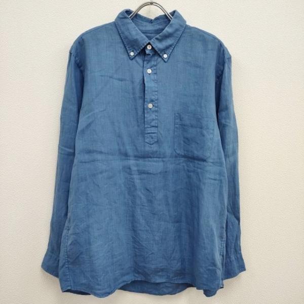 L238572-912508-49    STANDART AT HAND リネンプルオーバーシャツ ボタンダウン ポケット付き 長袖 ブルー 10 スタンダートアットハンド 4-0602M 238572【参考ランク】B【全体の印象】使用感...
