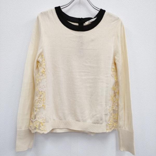 L242013-915408-49    Porter des boutons P-14154 バックレース コットン チュール ニット アイボリー イエロー ポルテデブトン 4-0804M 242013【参考ランク】B【全体の印象】使用感...