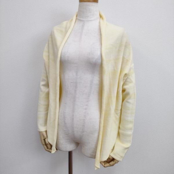 L243464-9104008-279    DANIELA GREGIS 未使用品 カシュクール コットンニット ボタンレス カーディガン イエロー ホワイト ダニエラグレジス 4-0802M 243464【参考ランク】S-A【全体の印象...