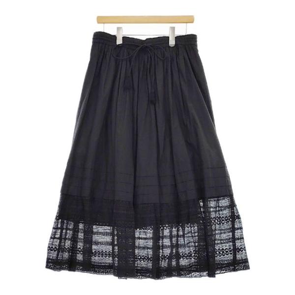 L248731-95208-29    FANAKA インド製 裾レース コットン ロングスカート ブラック ファナカ 5-0529M 248731【参考ランク】A-B【全体の印象】やや使用感はありますが、全体的な印象としては綺麗です。※詳...