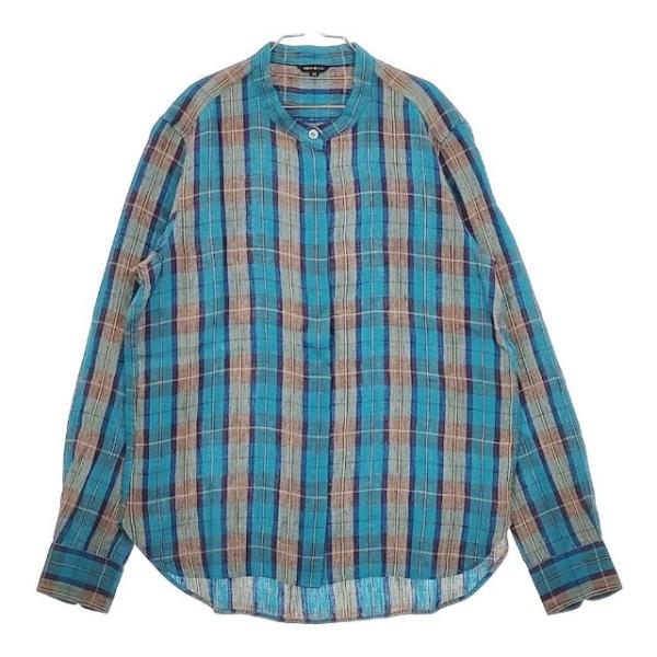 L252693-1939082-129    R&amp;D.M.Co- DOUGLAS TARTAN ダブラスタータンチェック リネン 長袖シャツ グリーン グレー オールドマンズテーラー 5-0226M 252693【参考ランク】A【全...