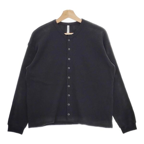 L253291-913008-49    clip.tab 3244C-007 ワッフルワイドカーディガン サイズ2 クルーネック カーディガン 24AW ブラック クリップタブ 4-1129M 253291【参考ランク】A-B【全体の印象...