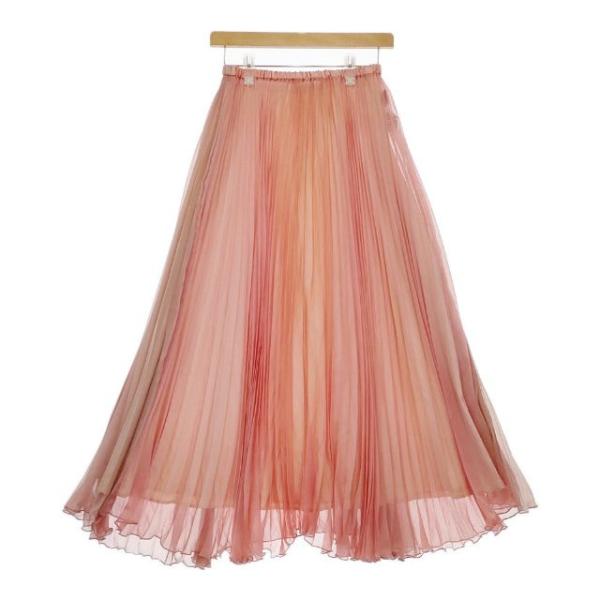 L256836-19156081-49    AMERI プリーツ UND 2WAY SHEER CHAMBRAY SKIRT ロングスカート ピンク アメリ 5-0416M 256836【参考ランク】A-B【全体の印象】やや使用感はありま...
