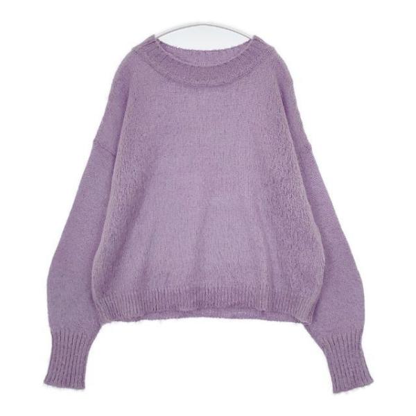 L257222-96008-39    ALYSI イタリア製 モヘヤ混 セーター ニット ラベンダー アリジ 5-0924T 257222【参考ランク】B【全体の印象】使用感が見受けられますが、使用する上で支障となるような大きなダメージで...