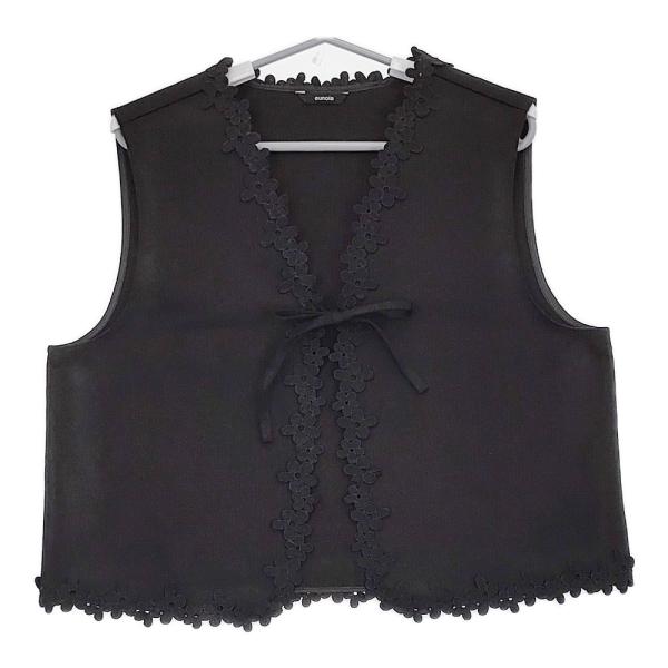 L259347-927608-79    eunoia ユノイア Cotton flower vest コットンフラワーレースベスト 定価19470円 ベスト ブラック 5-0511M 259347【参考ランク】A【全体の印象】使用感が少な...