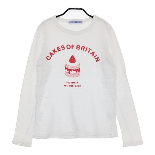 L259348-913008-49    R&amp;D.M.Co- CAKES OF BRITAIN フロッキープリント 長袖Ｔシャツ カットソー ロンＴ ホワイト オールドマンズテーラー 5-0511M 259348【参考ランク】B-C...