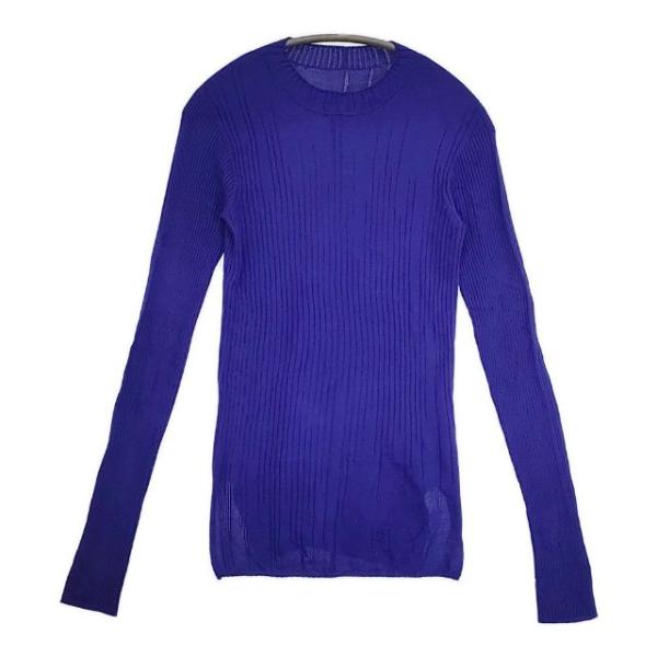L260059-923408-89    RAGNE KIKAS for Yohji Yamamoto NC-K33-470 シルク リブ  ニット パープル ラグネキカスフォーヨウジヤマモト 5-0901M 260059【参考ランク】B【...