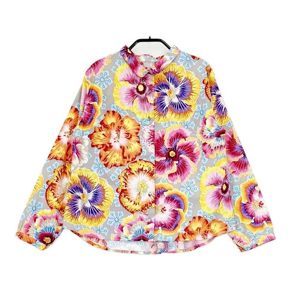 L260569-92008-19    keffe fassett floating hibiscus ケイフ・ファセット ハンドメイド 花柄 長袖シャツ グレー 多色 5-0701M 260569【参考ランク】A【全体の印象】使用感が少な...